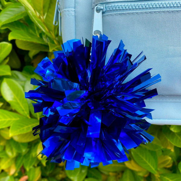 Metallic Royal Blue Pom Pom avaimenperä - Sportiro